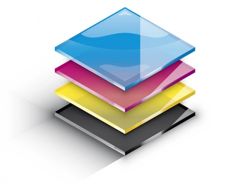 Four-color printing, printing with subtractive color