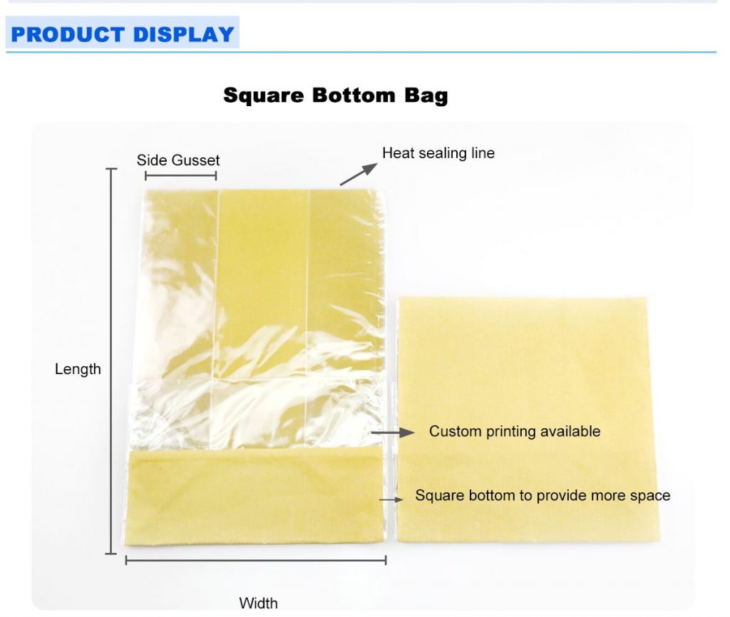 Square Bottom Cellophane Bags Wholesale Custom | Fast Sincere